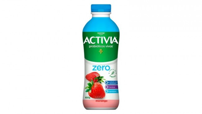 Leite Fermentado Morango Probióticos Vivos Zero Lactose Activia Danone 800g