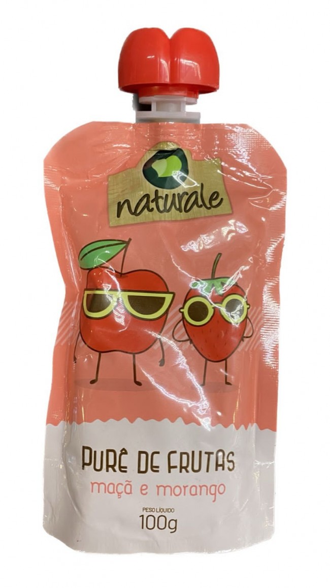 Pure de Frutas Naturale Maçã e Morango 100g
