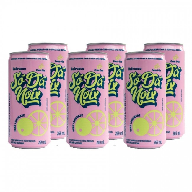Bebida Refresco com Gas Pink Lemonade Só da Noix 269ml ( FARDO C/ 6UN )