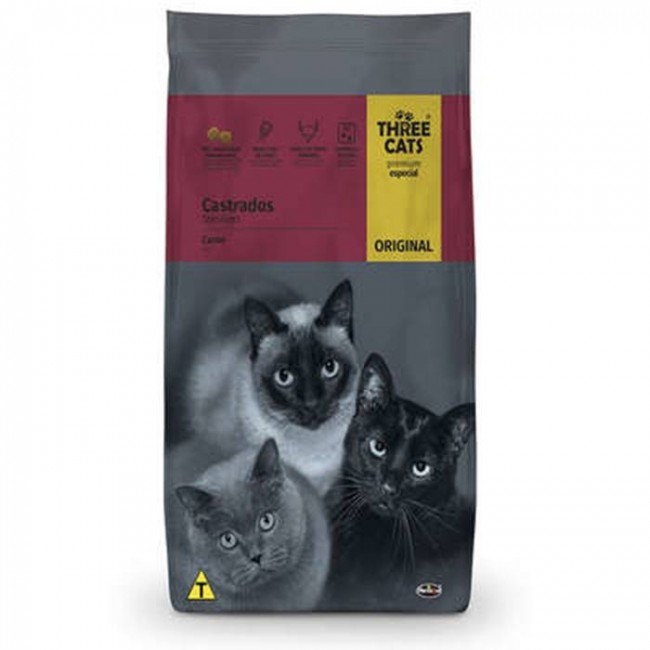Alimento p/ Gatos Castrados Three Cats Original 3kg